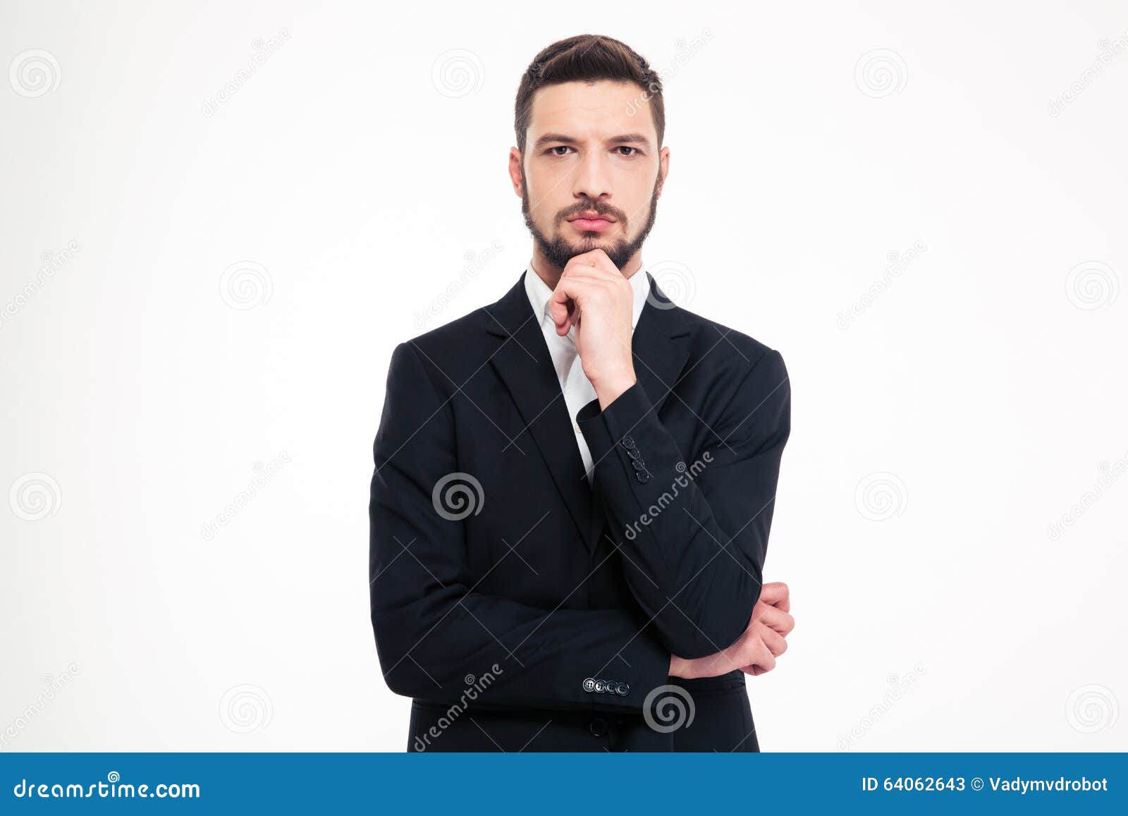 Portrait of a Pensive Businessman Looking at Camera Stock Image - Image ...