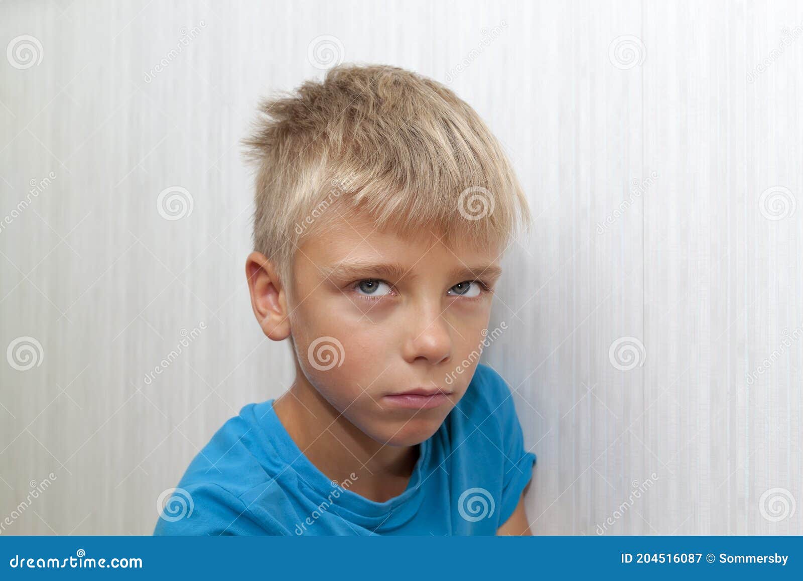 Portrait of Pensive Dreamy Boy To Something he Imagines in Mind ...