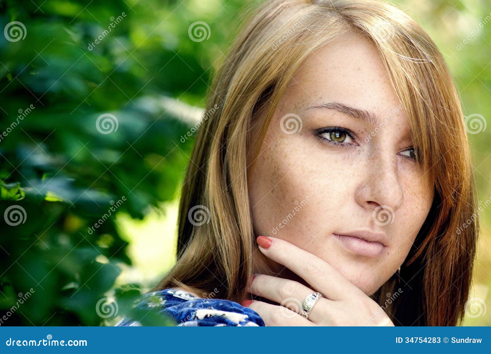 Portrait of pensive girl stock image. Image of beauty - 34754283