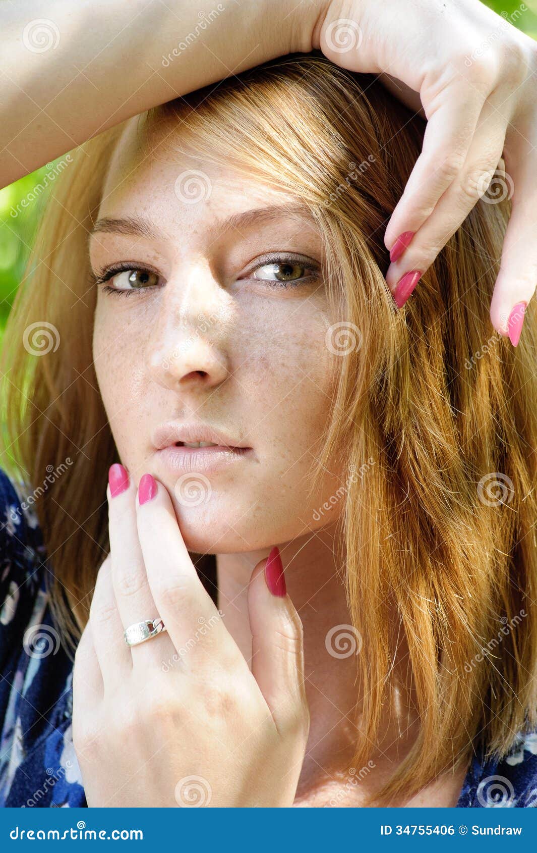 Portrait of pensive girl stock photo. Image of head, face - 34755406