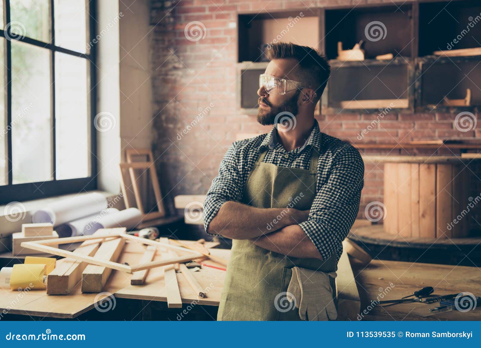 Portrait of Pensive Handsome Bearded Minded Calm Confident Experienced ...
