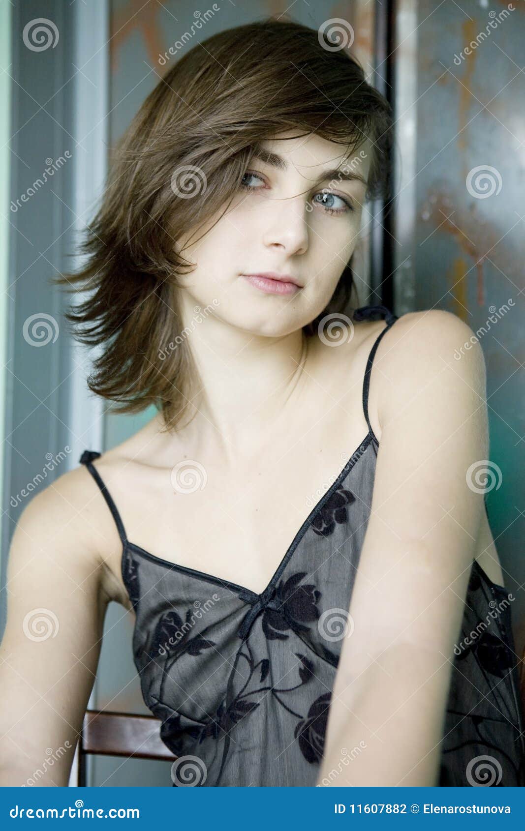 Portrait of Pensive Young Woman Stock Photo - Image of portrait ...