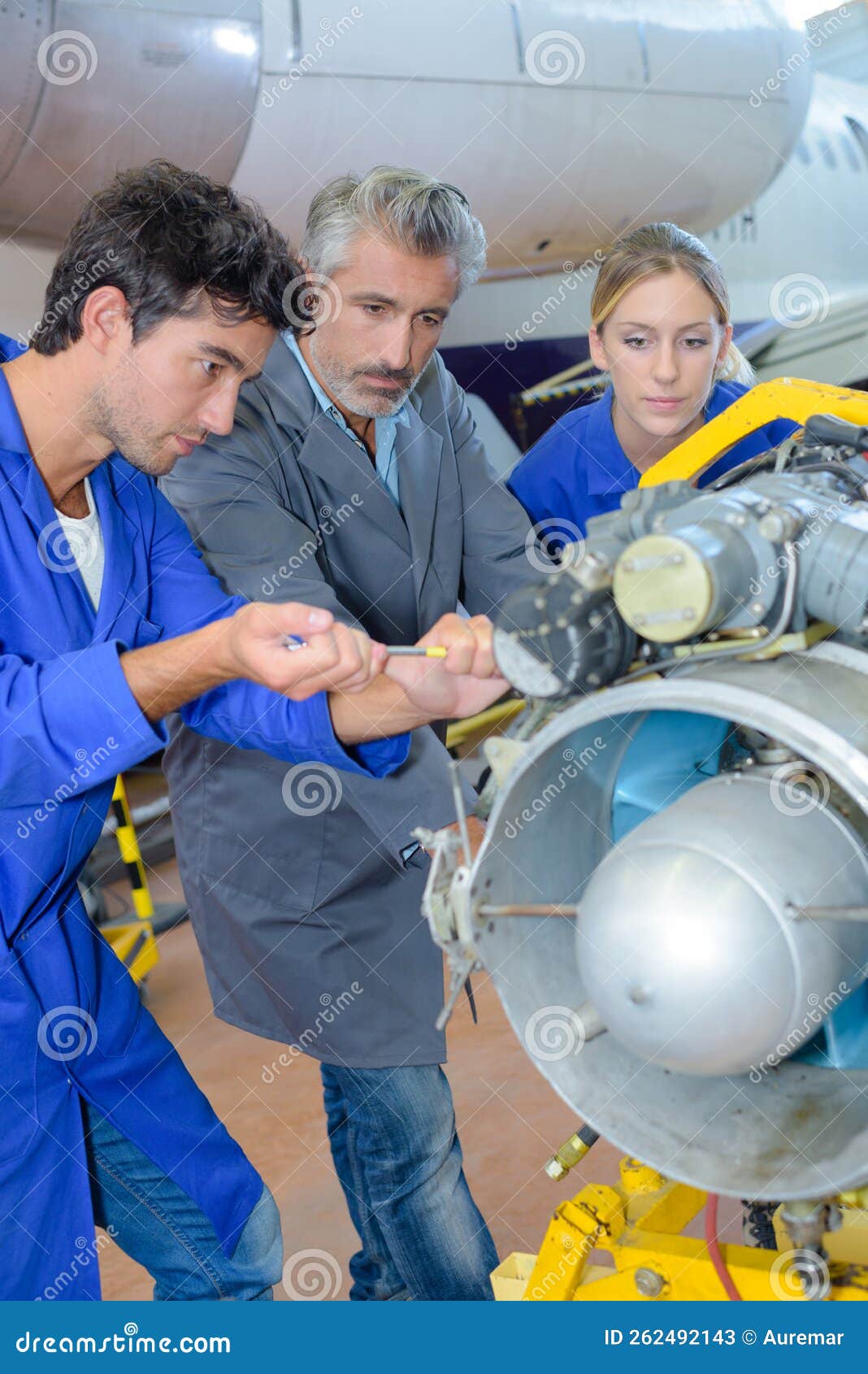 Portrait People Assembling Aircraft Stock Image - Image of education ...
