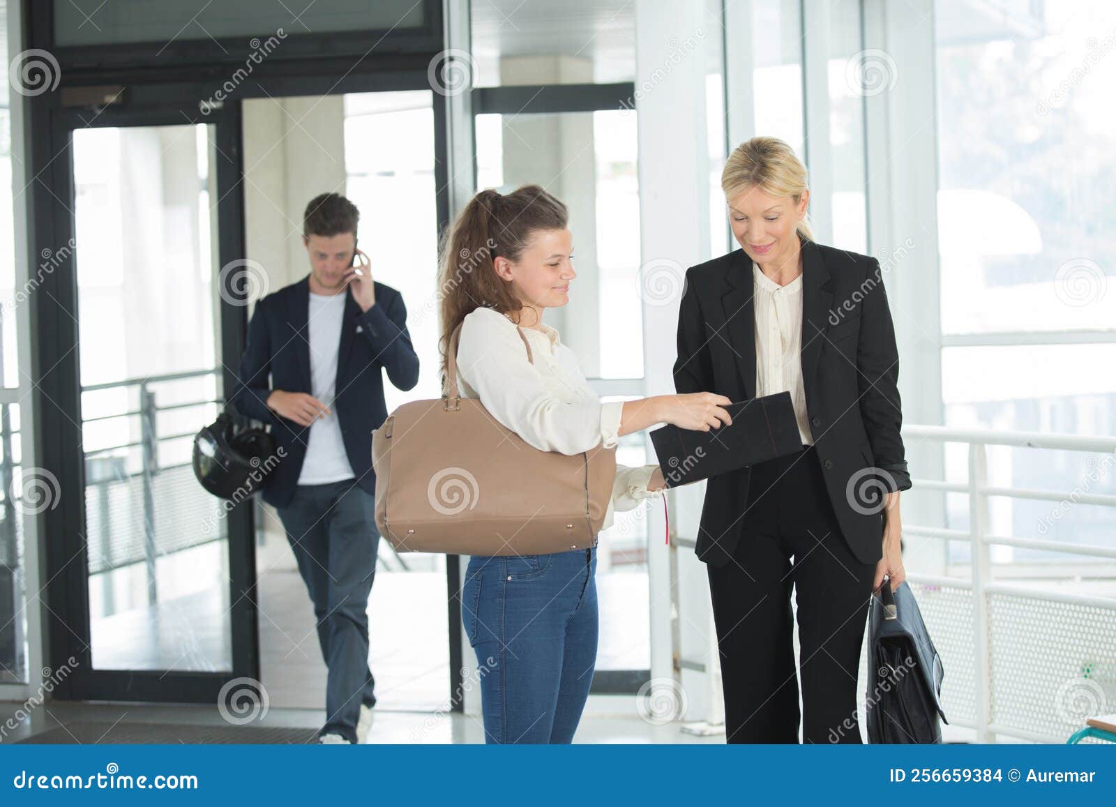 Portrait People in Office Lobby Stock Photo - Image of greeting ...