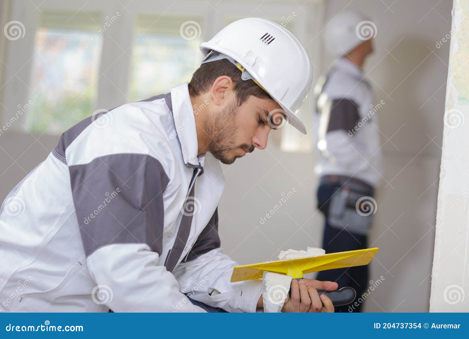 Portrait People during Wall Preparation Stock Photo - Image of service ...