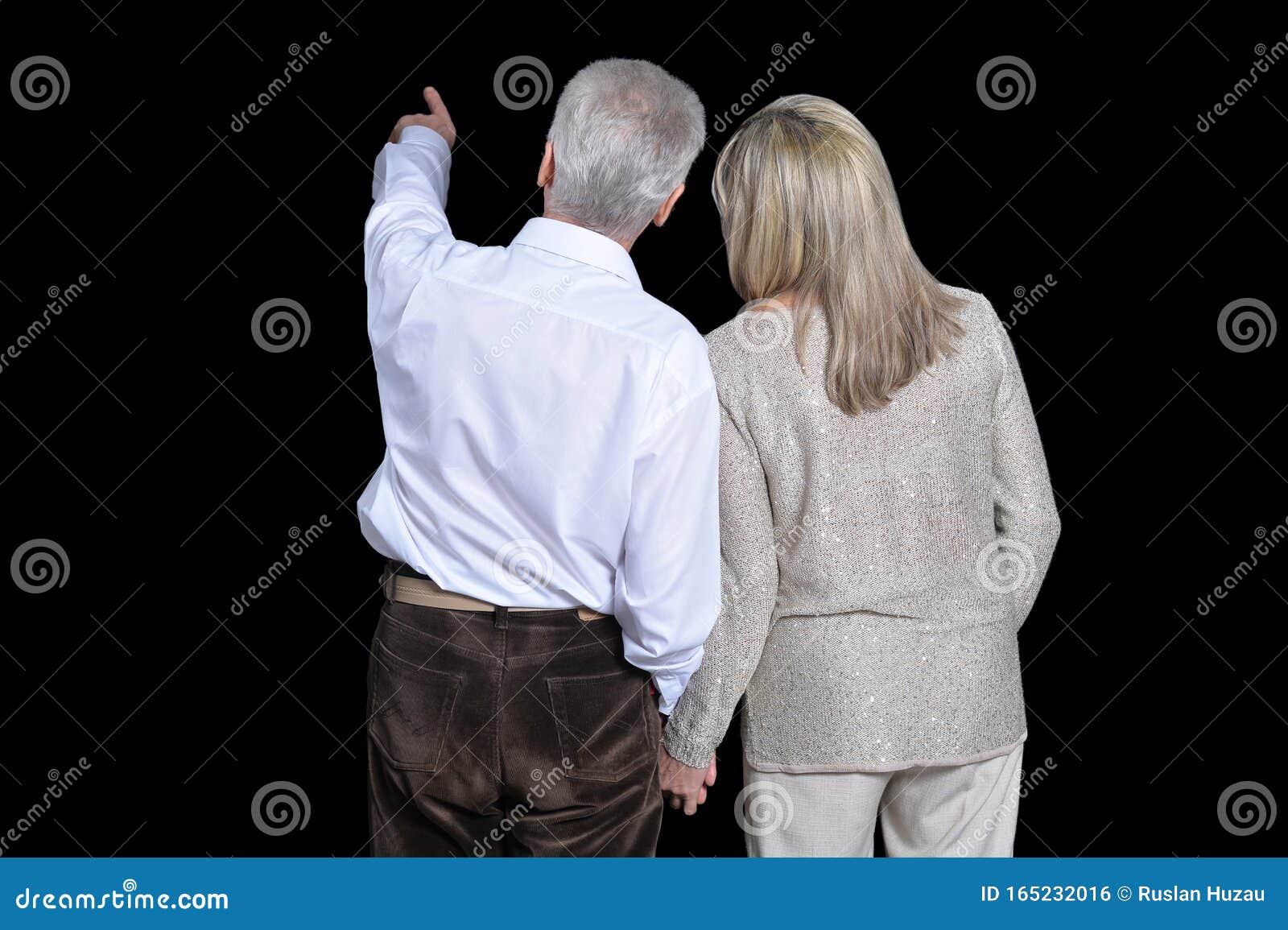 Portrait of Perfect Old Couple , Back View Stock Photo - Image of ...