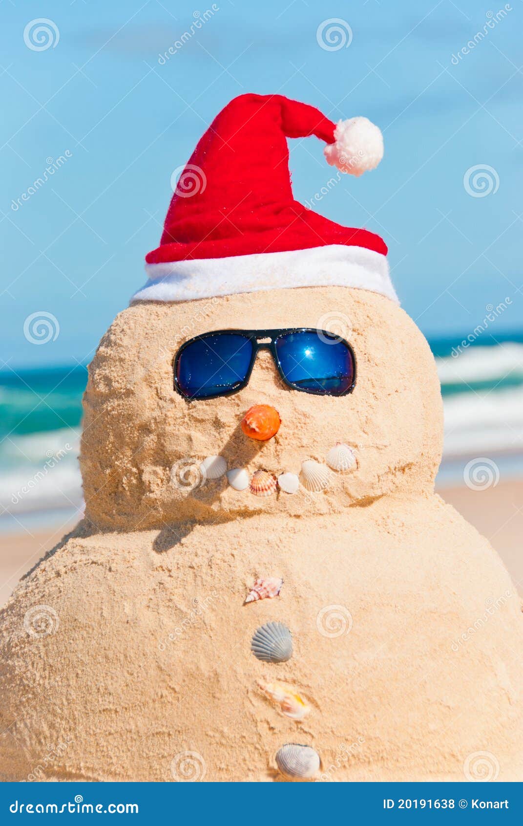 Portrait of Perfect Snowman on Beach Stock Photo - Image of ornate ...