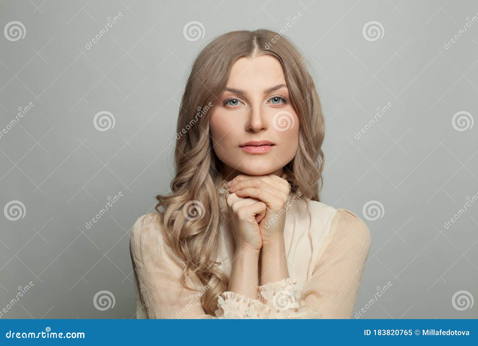 Portrait of Perfect Woman on White Stock Image - Image of happy, beauty ...
