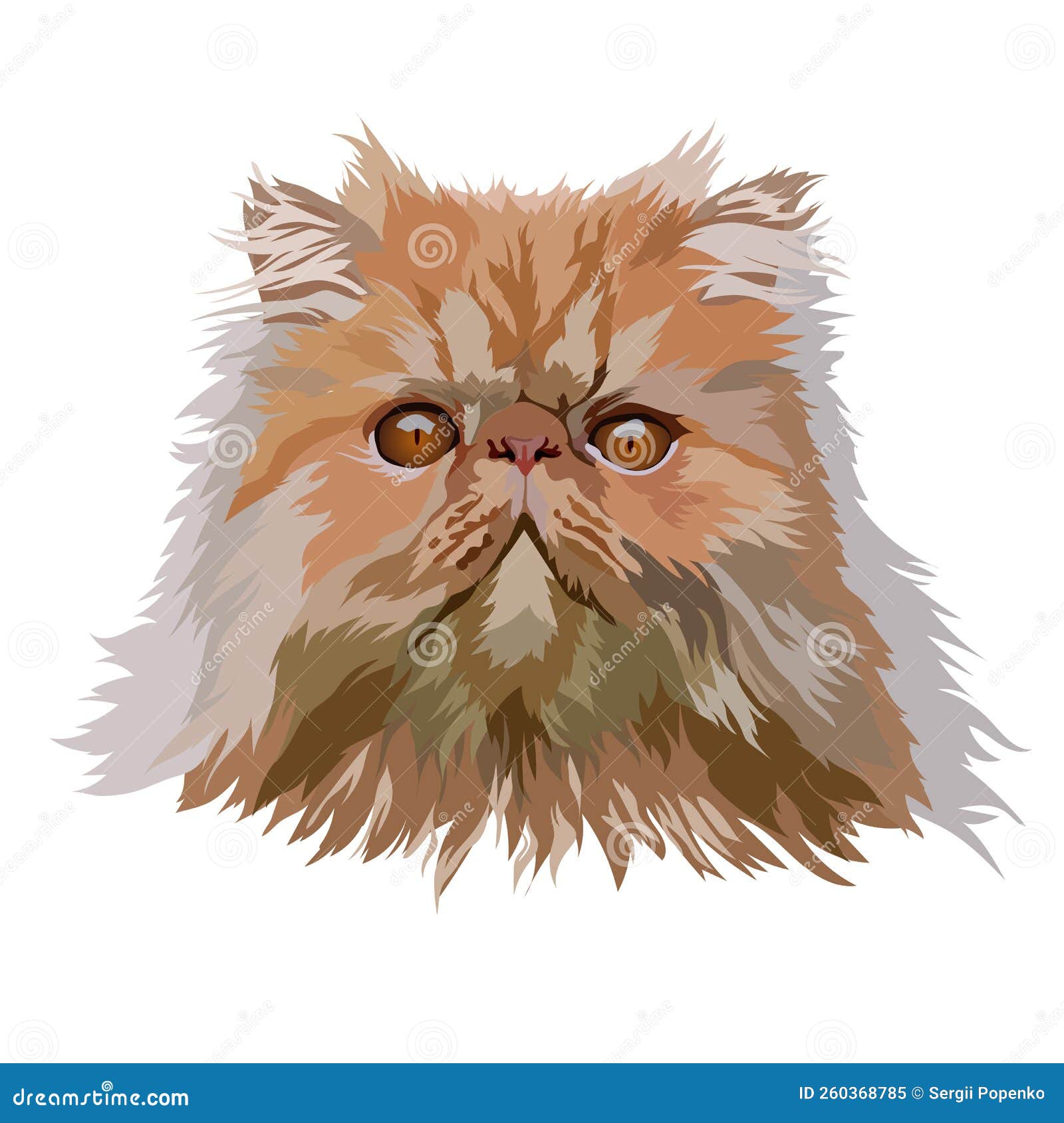 Portrait Persian Cat , Vector Illustration Stock Vector - Illustration ...