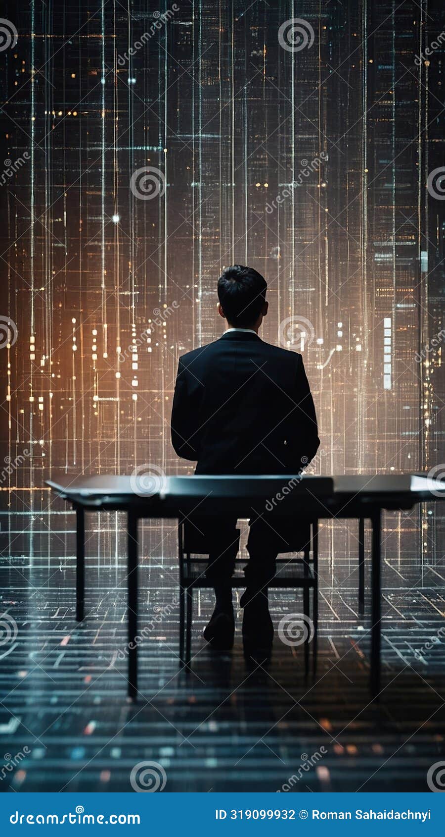 Portrait of Person with Digital Pixelated Patterns for it Services ...