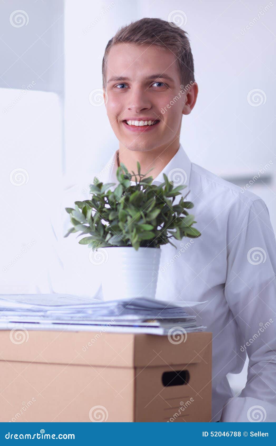 Portrait of a Person with Moving Box and Other Stock Photo - Image of ...