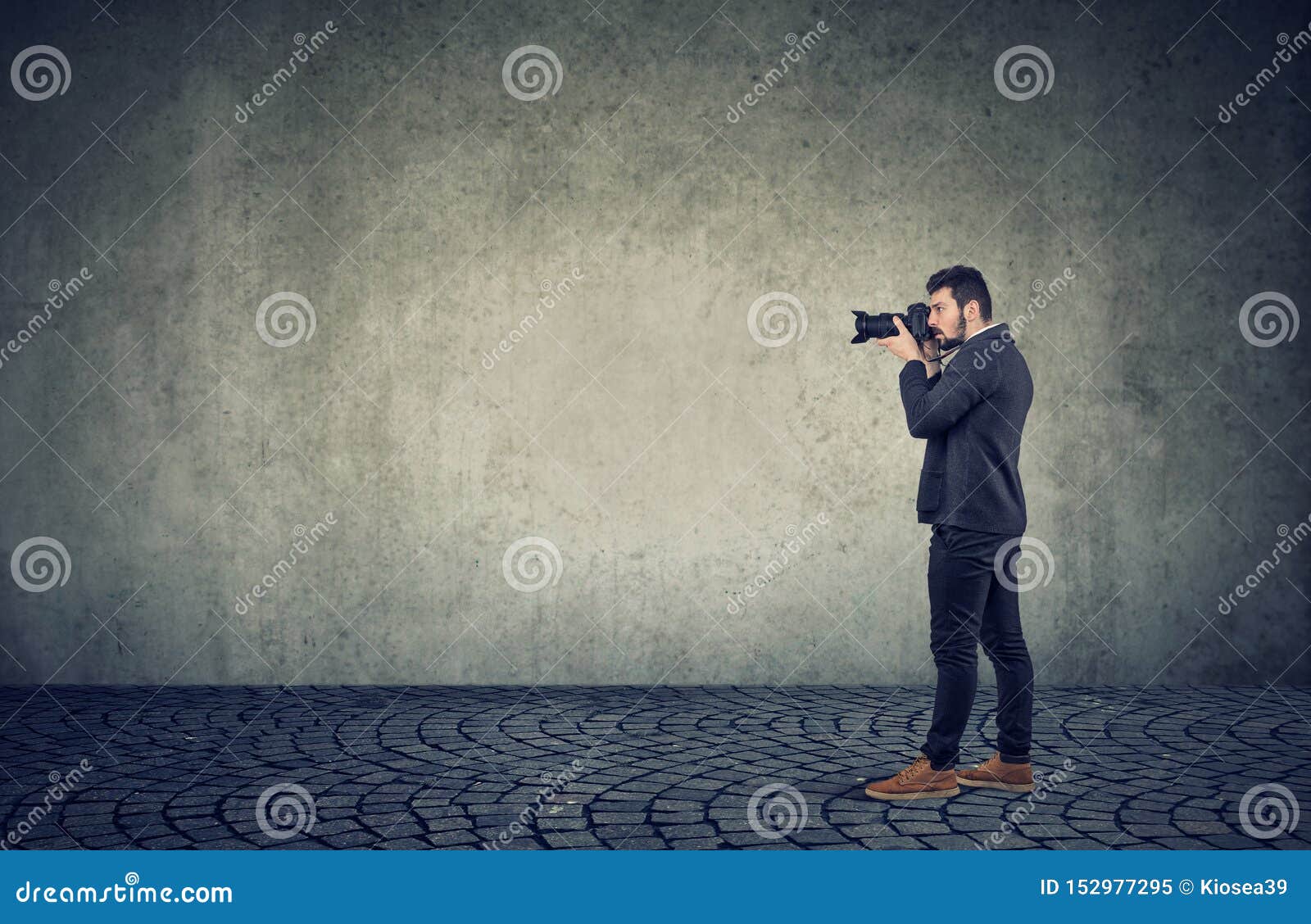 Portrait of a Photograph Using a Professional Camera Stock Image ...