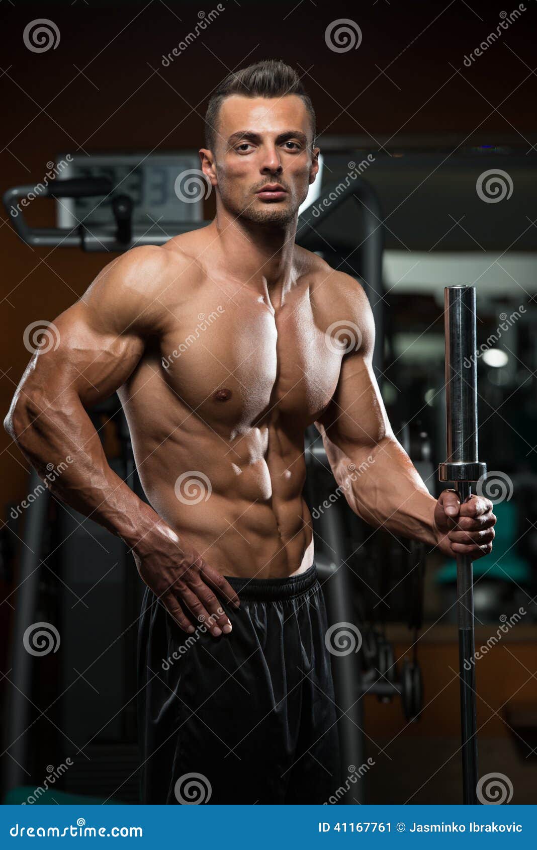 Portrait of a Physically Fit Young Man Stock Image - Image of exercise ...