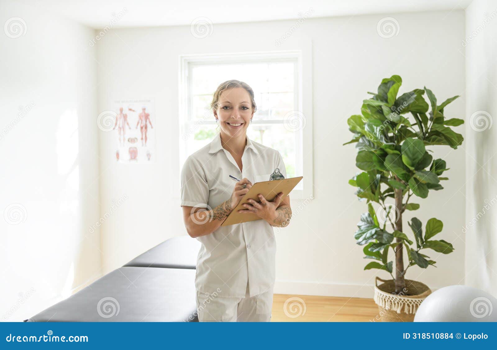 Portrait of a Physiotherapy Woman Smiling in Uniforme Stock Photo ...