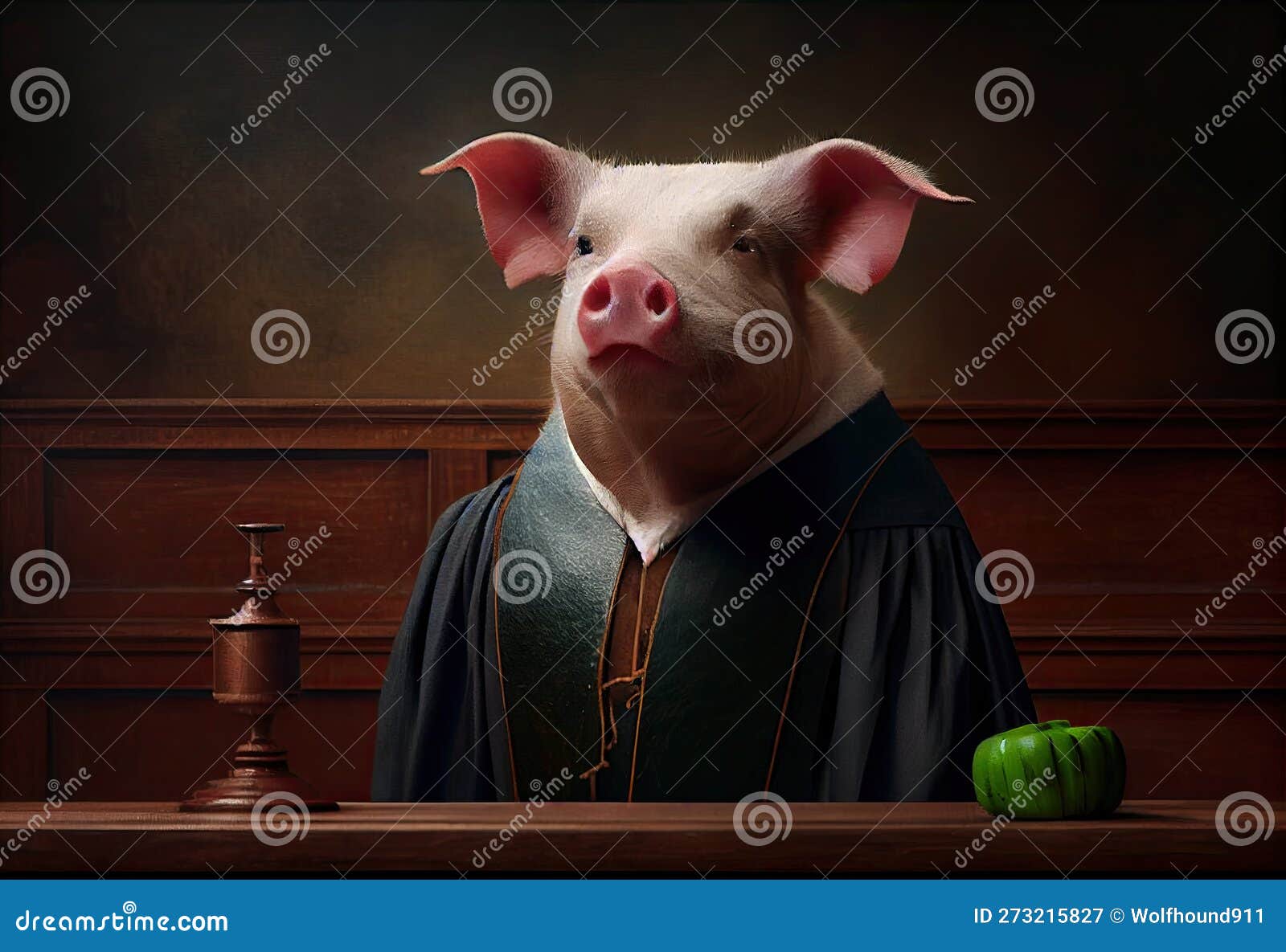Portrait of a Pig As a Judge during a Trial. Generate Ai Stock ...