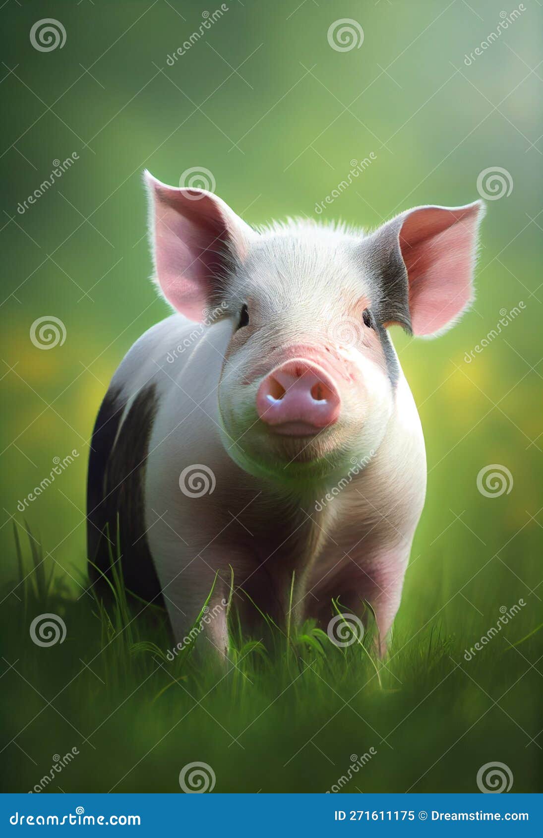 Portrait of a Pig in the Pasture. AI Generated Stock Image - Image of ...