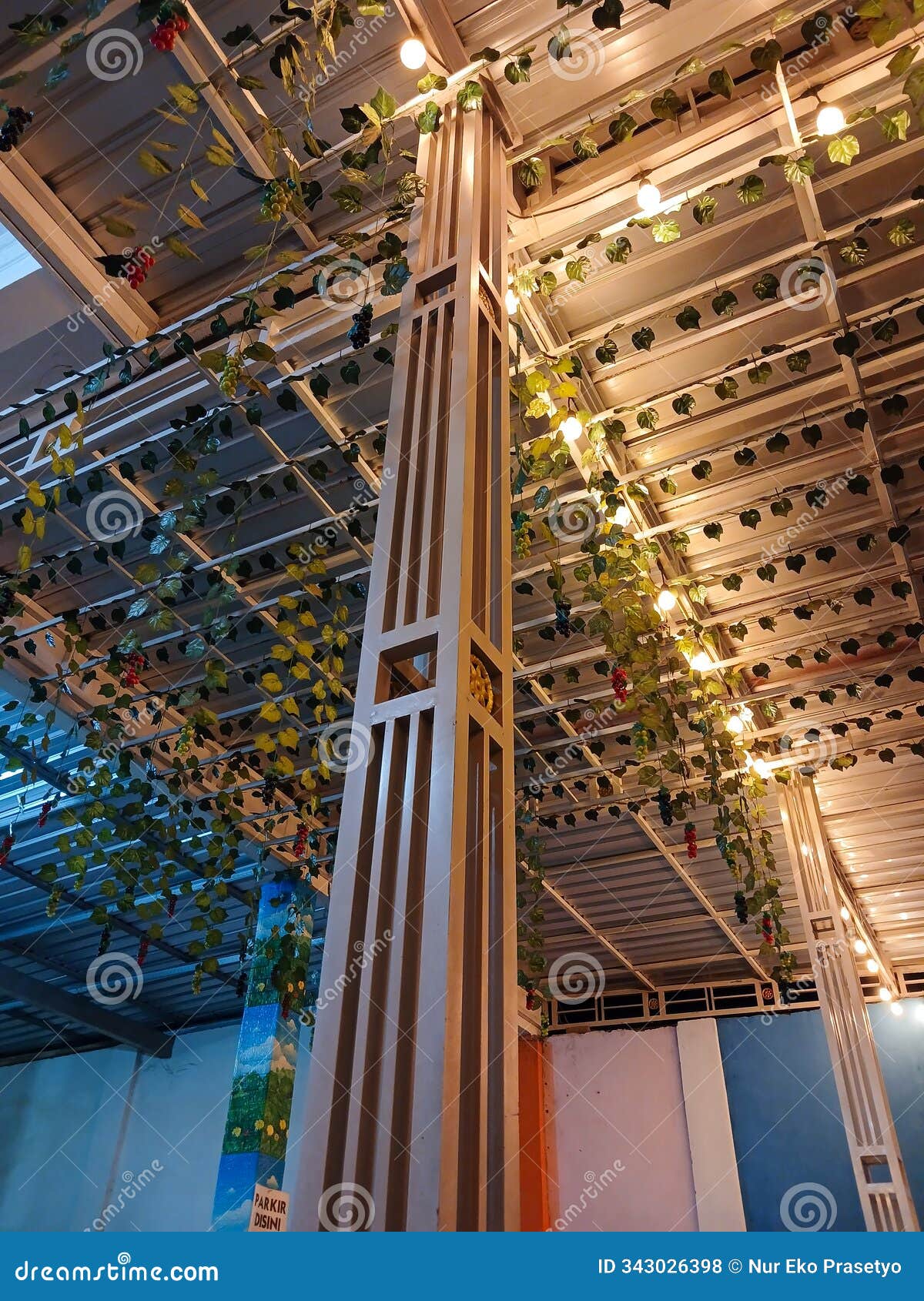 Portrait of a Pillar in a Fast Food Restaurant Stock Photo - Image of ...