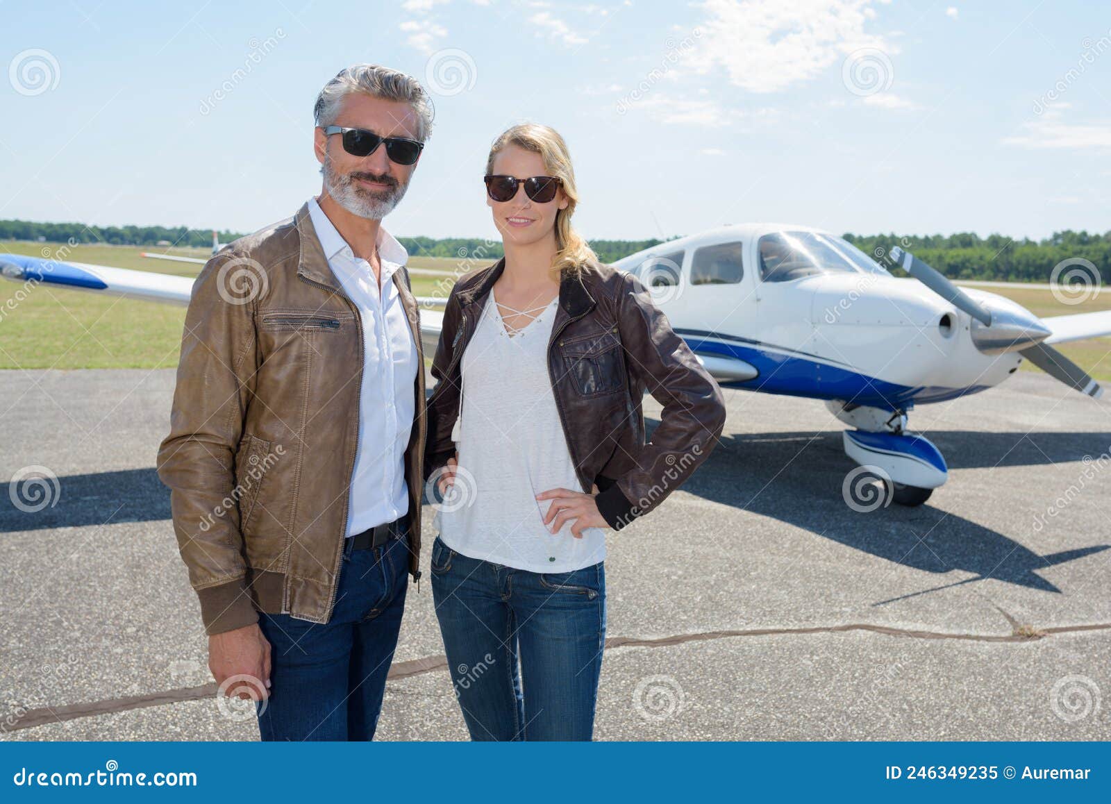 Portrait Pilot and Assistant Looking at Camera Stock Image - Image of ...