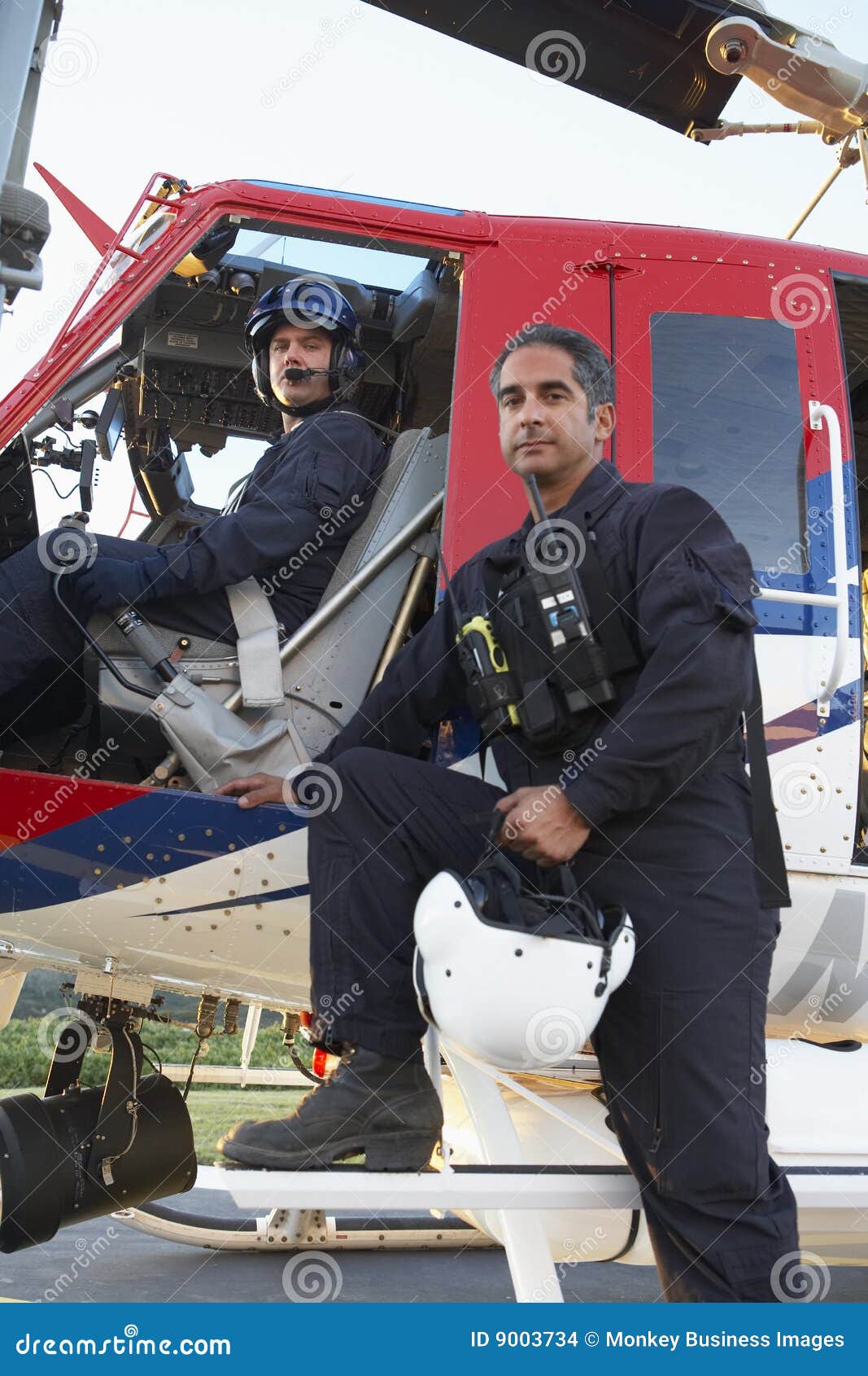 Portrait of Pilot and Paramedic by Medevac Stock Photo - Image of ...