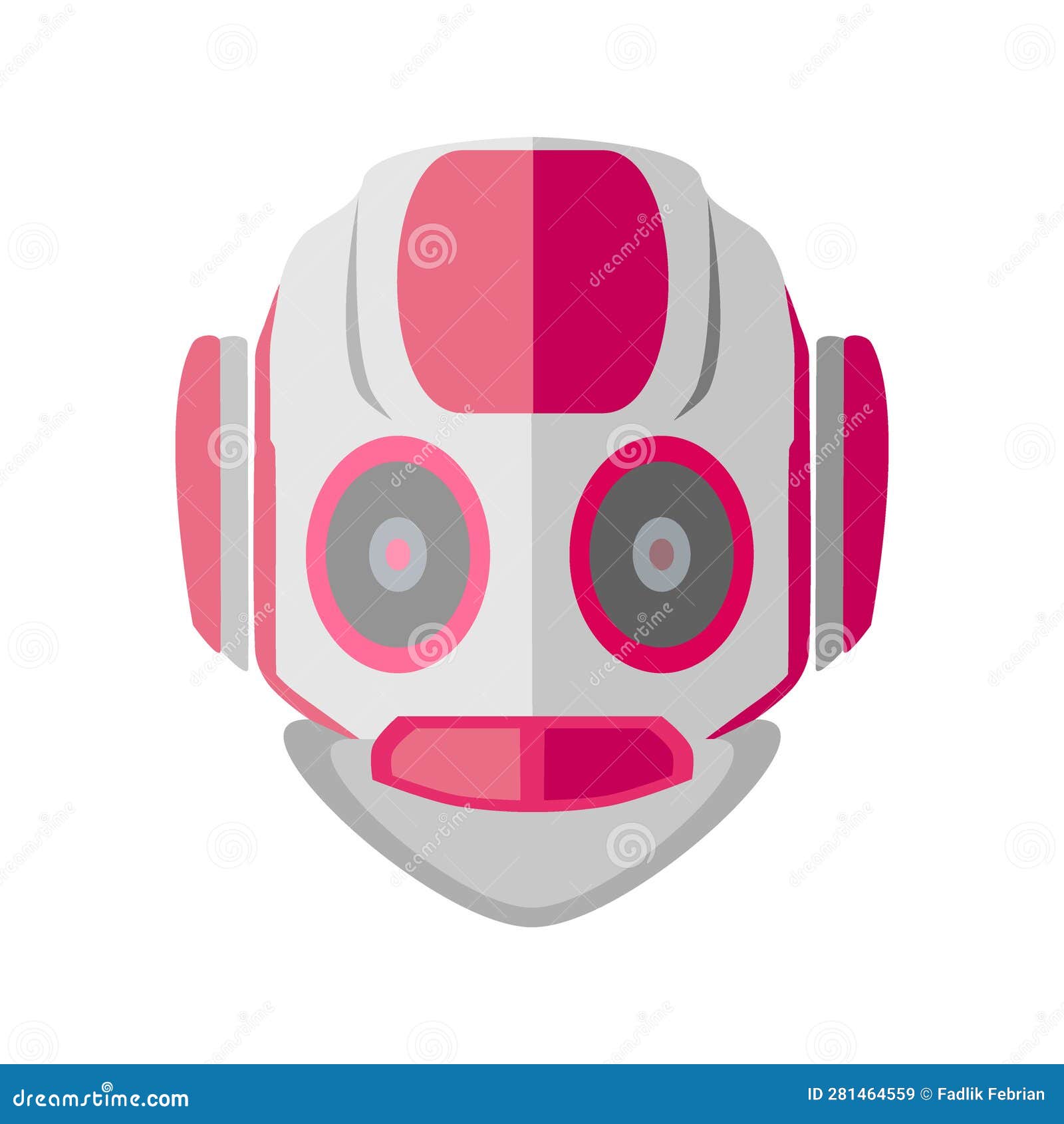 Portrait of a Pink Robot Vector Illustration Stock Vector ...