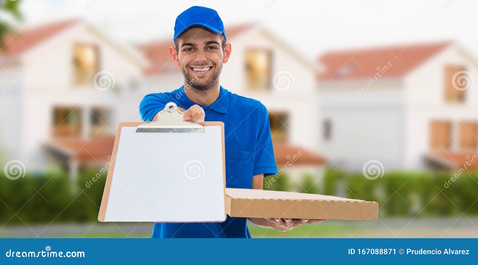 Portrait of Pizza Delivery Man Stock Image - Image of delivery ...
