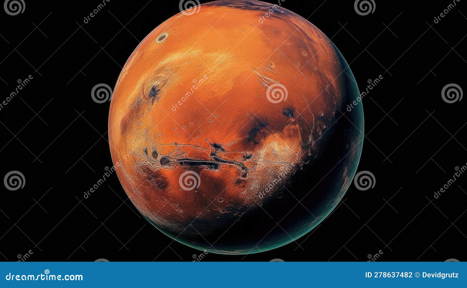 Portrait of the Planet Mars. Generative AI Stock Illustration ...
