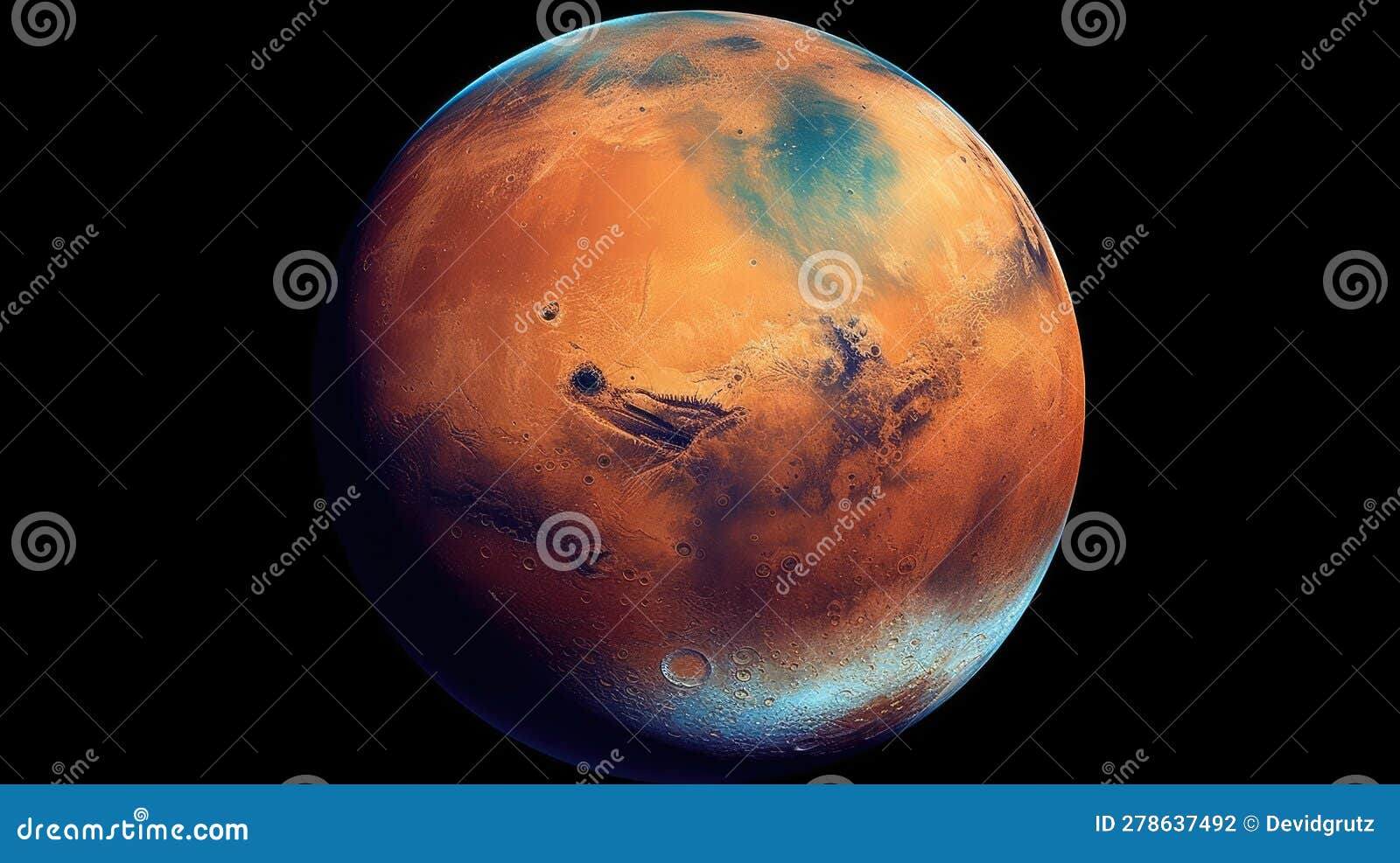Portrait of the Planet Mars. Generative AI Stock Illustration ...
