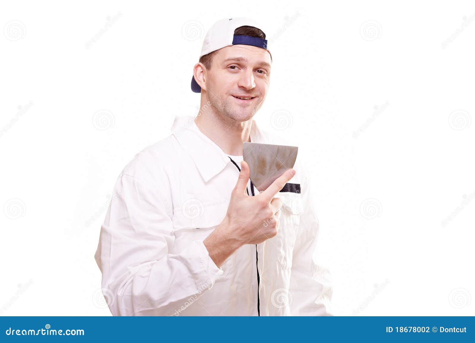 Portrait of a plasterer stock photo. Image of occupation - 18678002