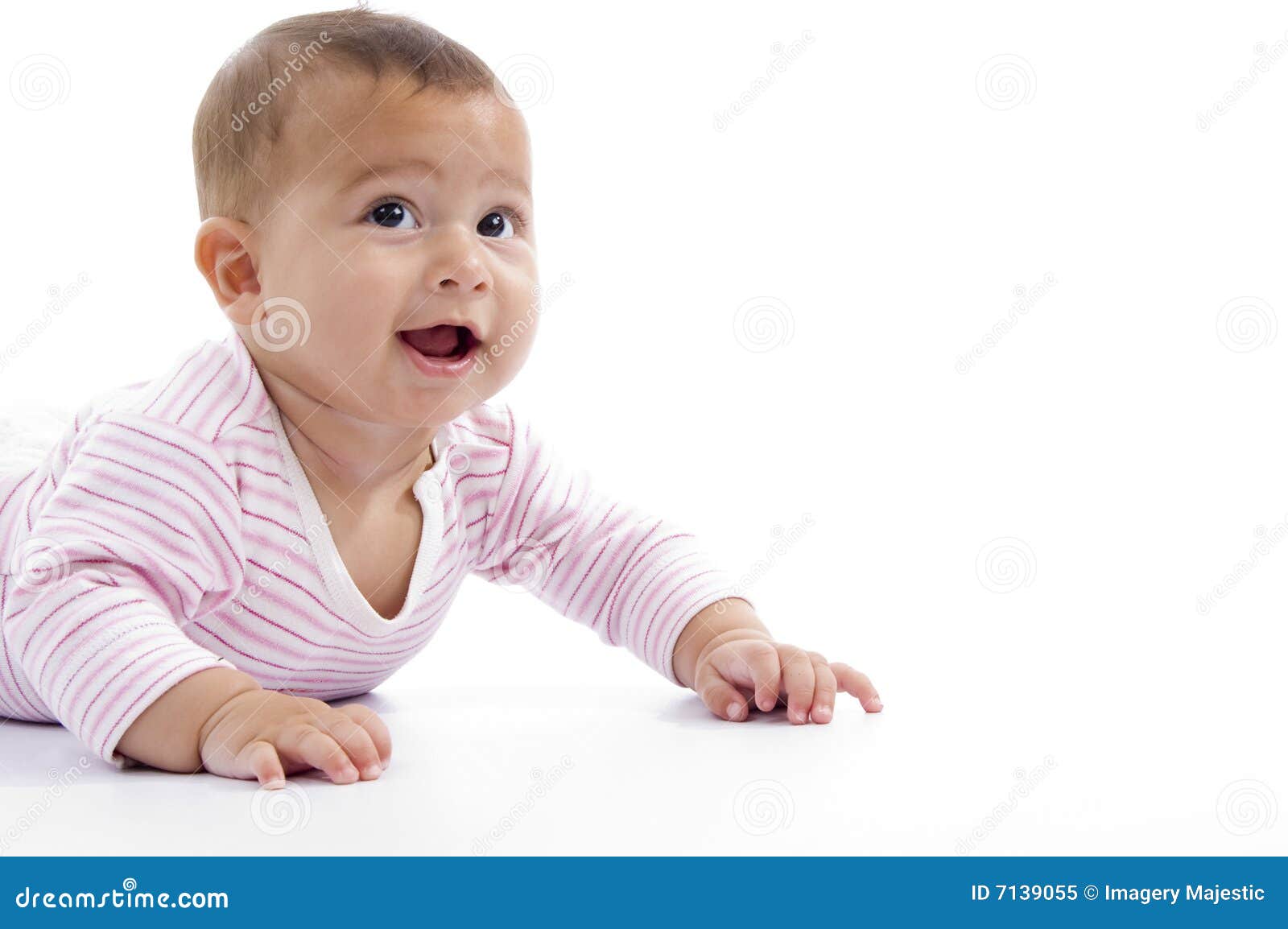 Portrait of Playing Cute Baby Looking Upward Stock Image - Image of ...