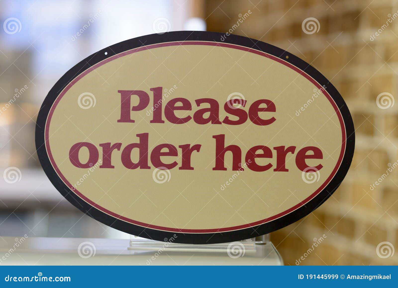 Portrait of Please Order Here Sign Indoors Stock Image - Image of ...