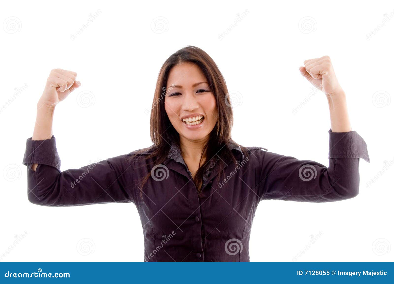 Portrait of pleased woman stock image. Image of adult - 7128055