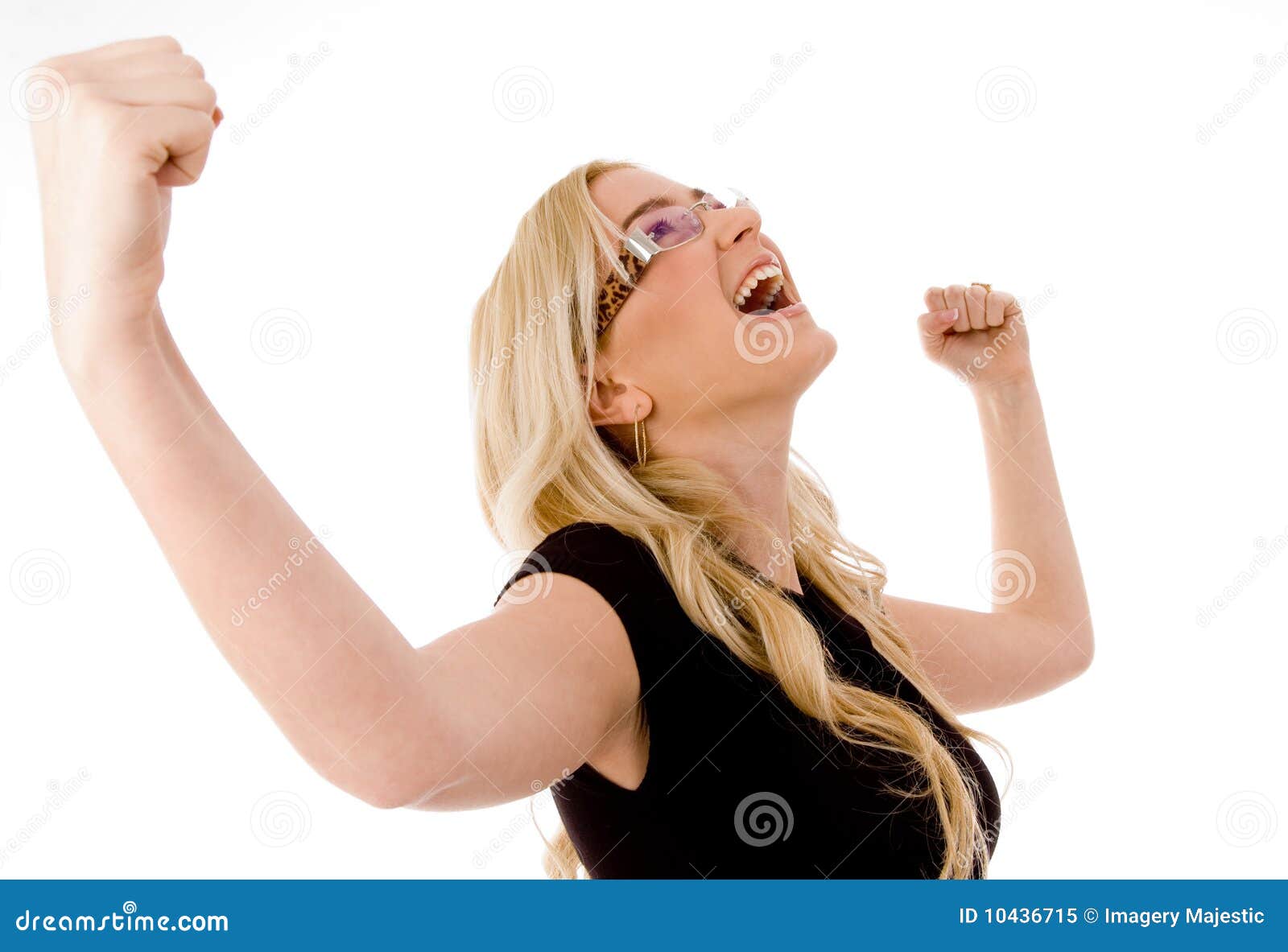 Portrait of Pleased Young Woman Stock Image - Image of american ...