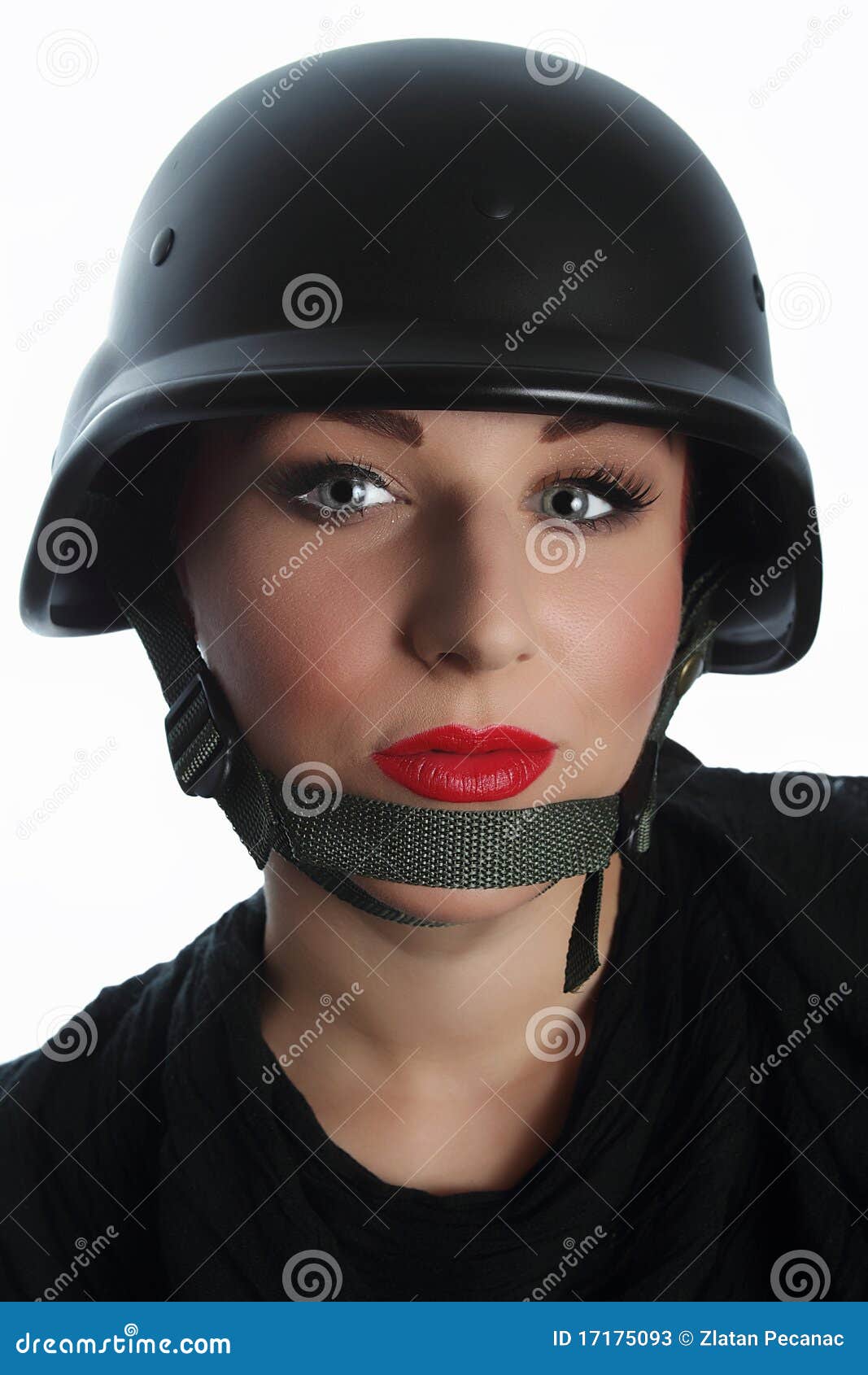 Portrait of policewoman! stock image. Image of lips, military - 17175093