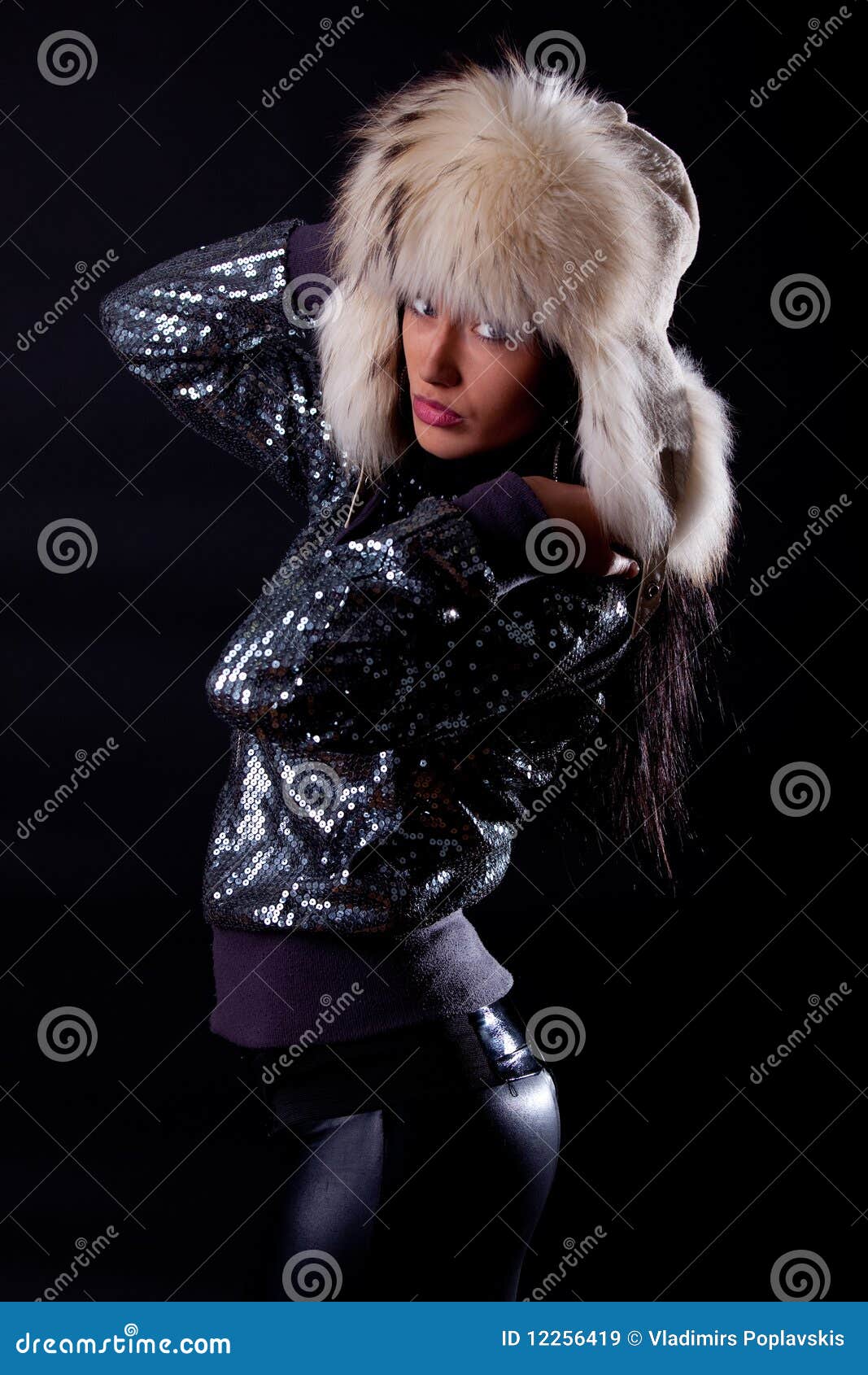 Portrait of Pompous Brunette Staring Stock Image - Image of listen ...