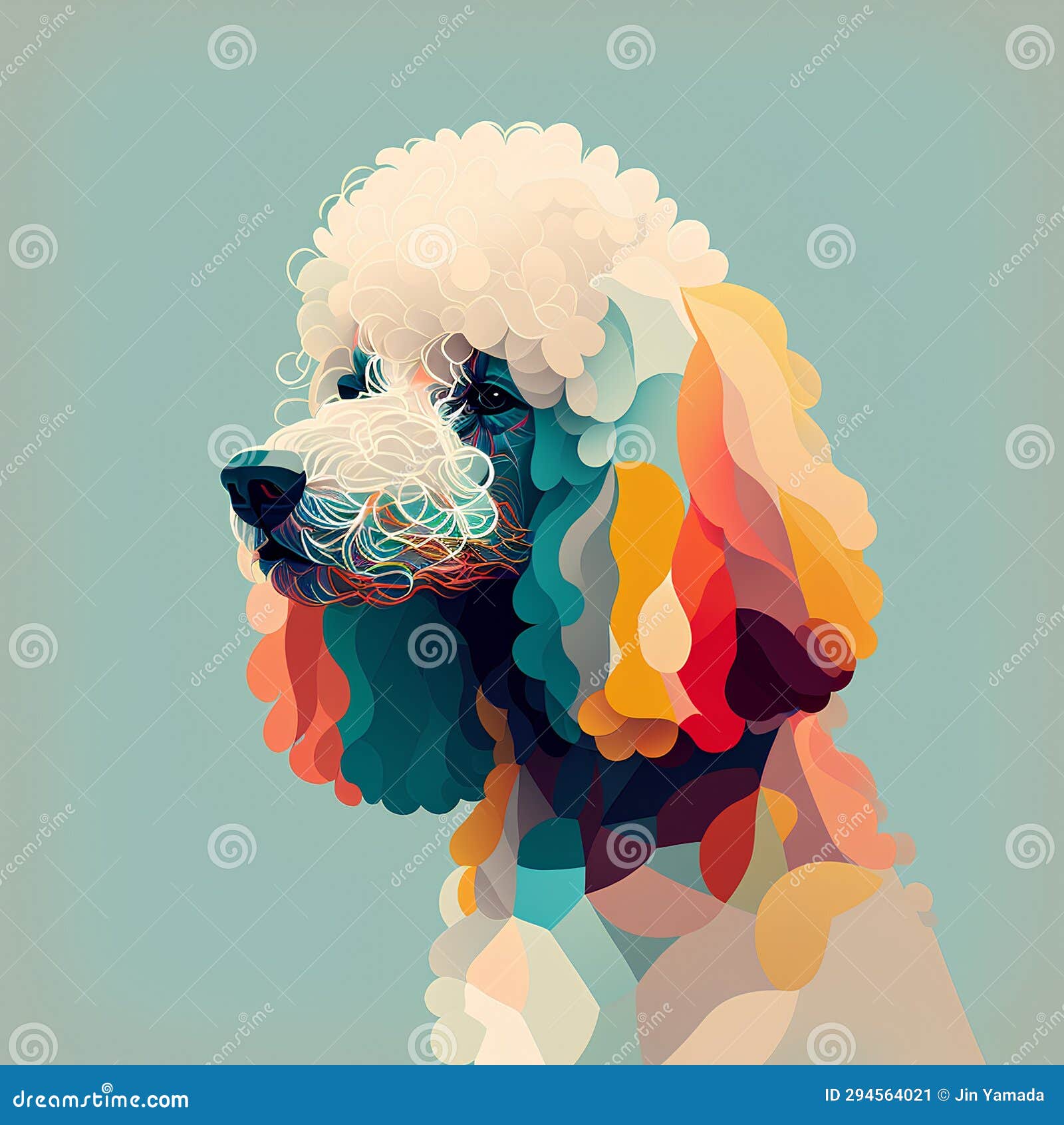 Portrait of a Poodle Dog in Profile. Vector Illustration Stock ...