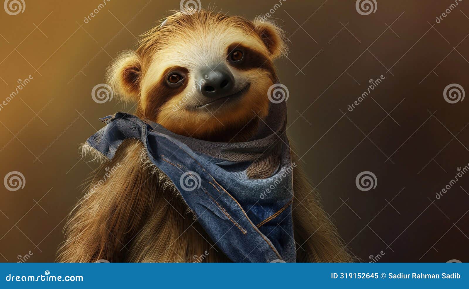 Portrait of a Posing Sloth. Stock Illustration - Illustration of head ...