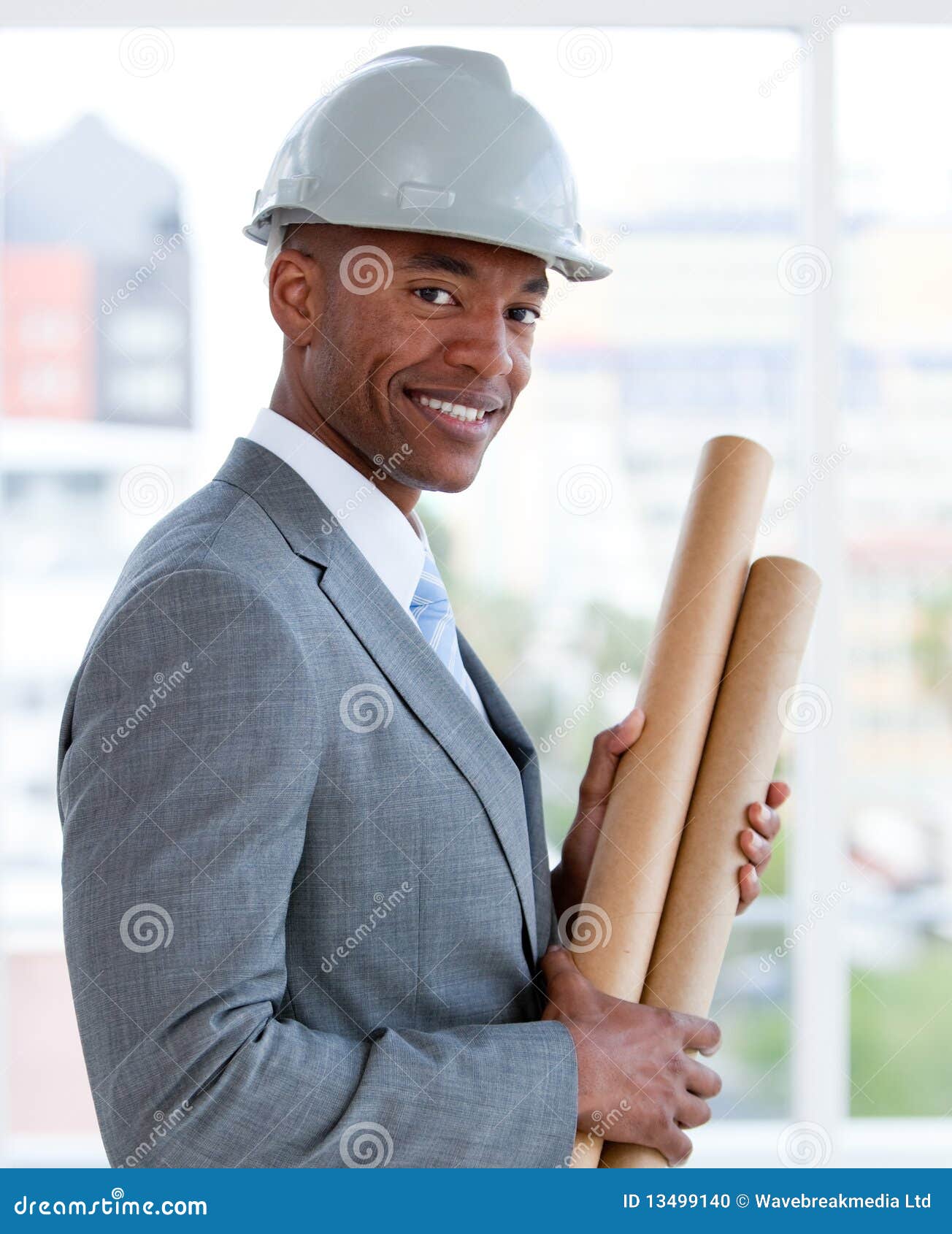 Portrait of a Positive Male Architect Stock Photo - Image of delighted ...