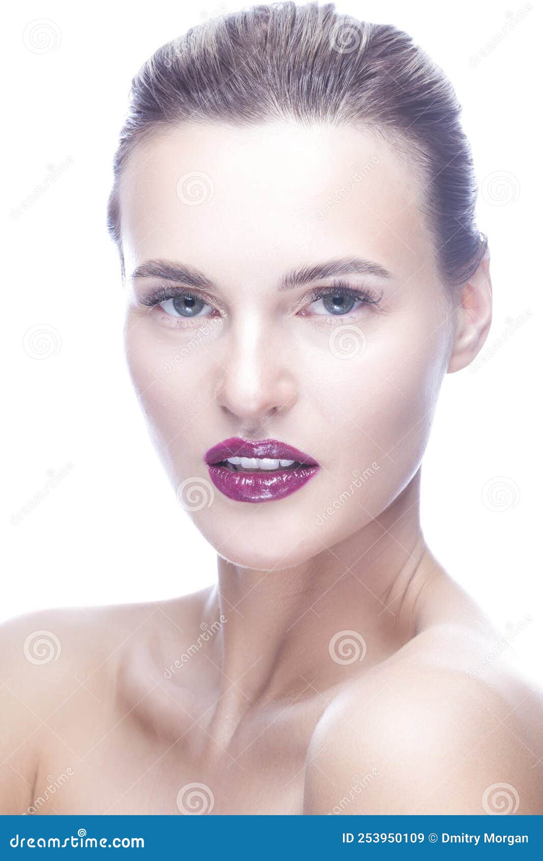 Portrait Of Positive Smiling Caucasian Woman With Fresh Healthy Skin