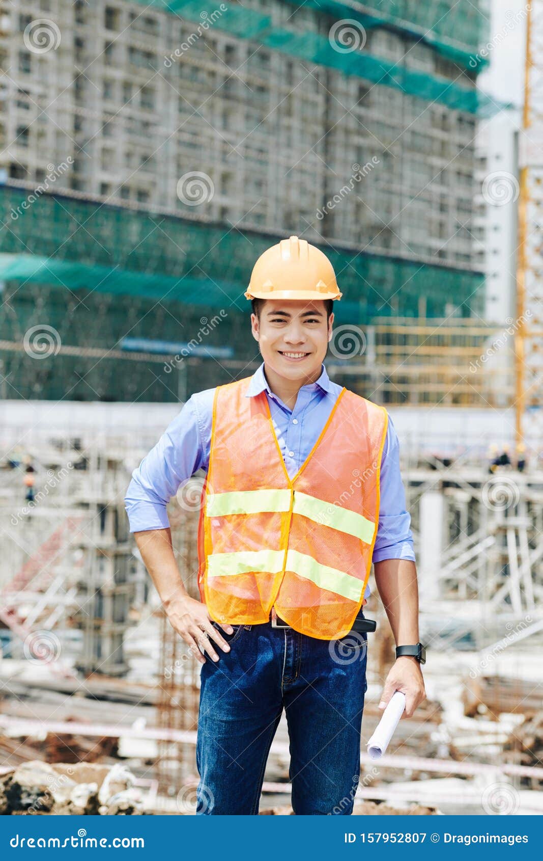 Head Engineer at Construction Site Stock Image - Image of males ...