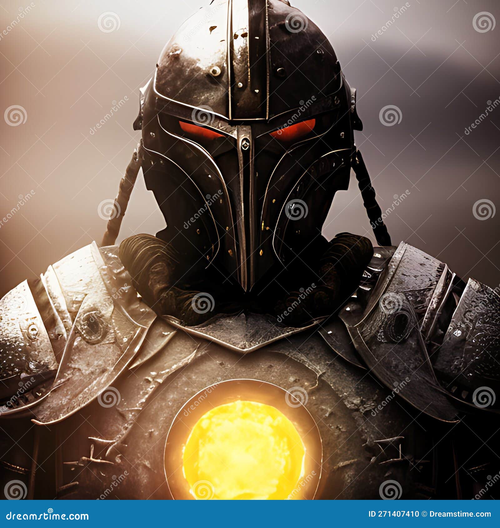 Portrait of a Post-apocalyptic Warrior in an Armored Helmet Stock ...