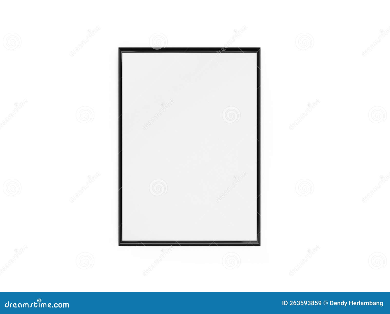 Portrait Poster Frame 3D Illustration Mockup Scene Stock Illustration ...