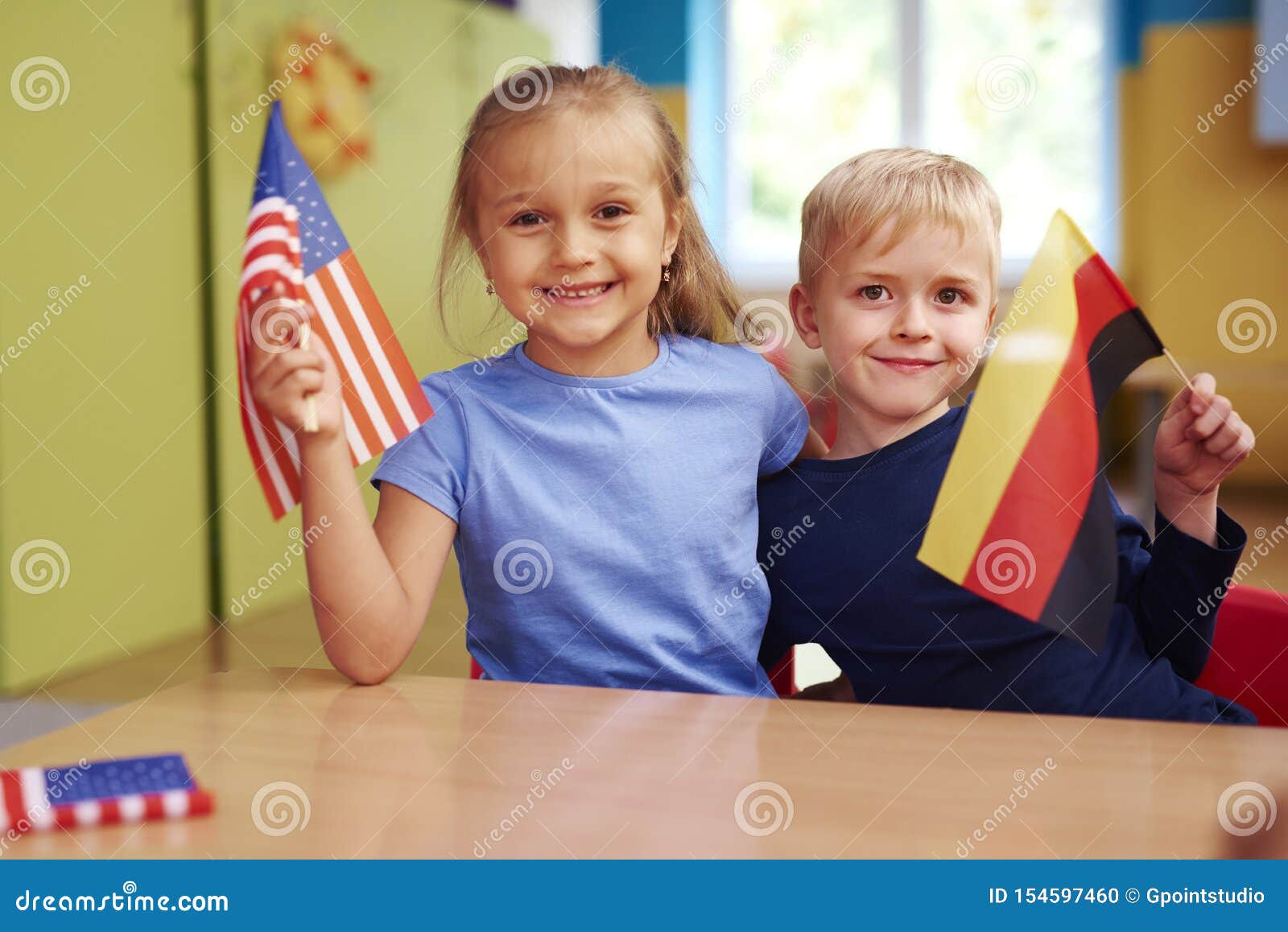 Portrait of Preschool Children Learning Languages Stock Photo - Image ...