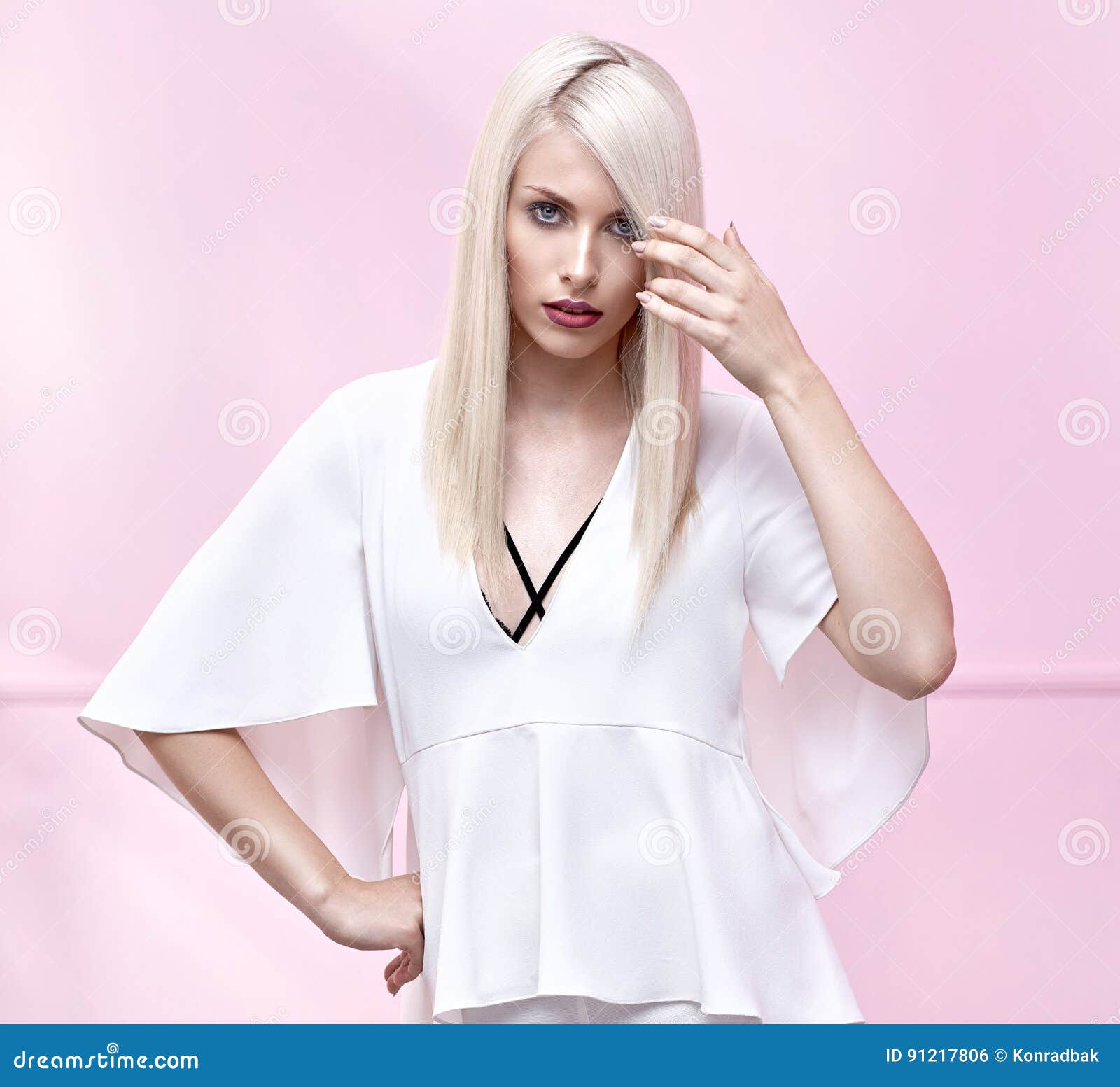 Portrait of a Prett Blonde with a Perfect Makeup Stock Photo - Image of ...