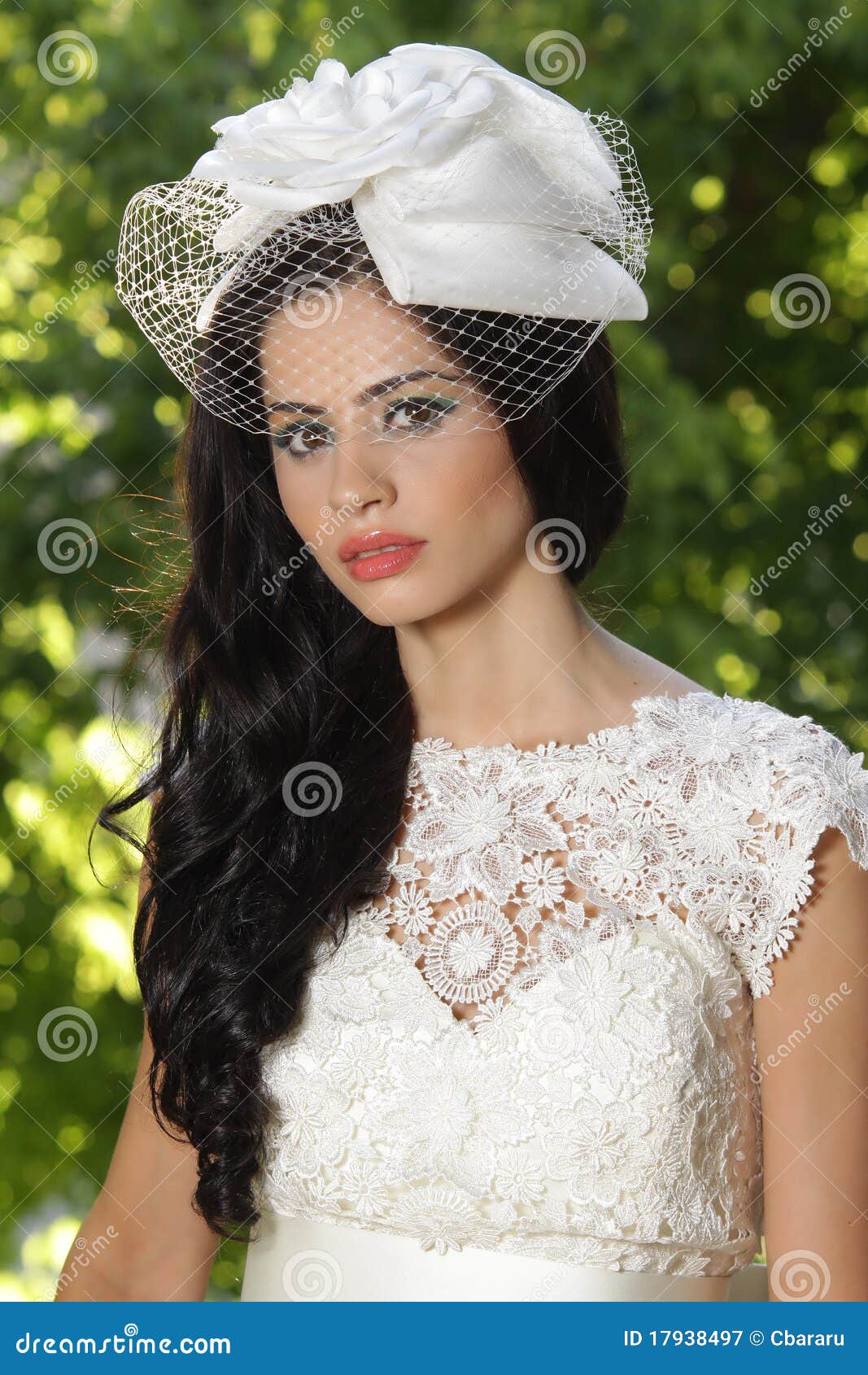 Portrait of a pretty bride stock image. Image of brunette - 17938497