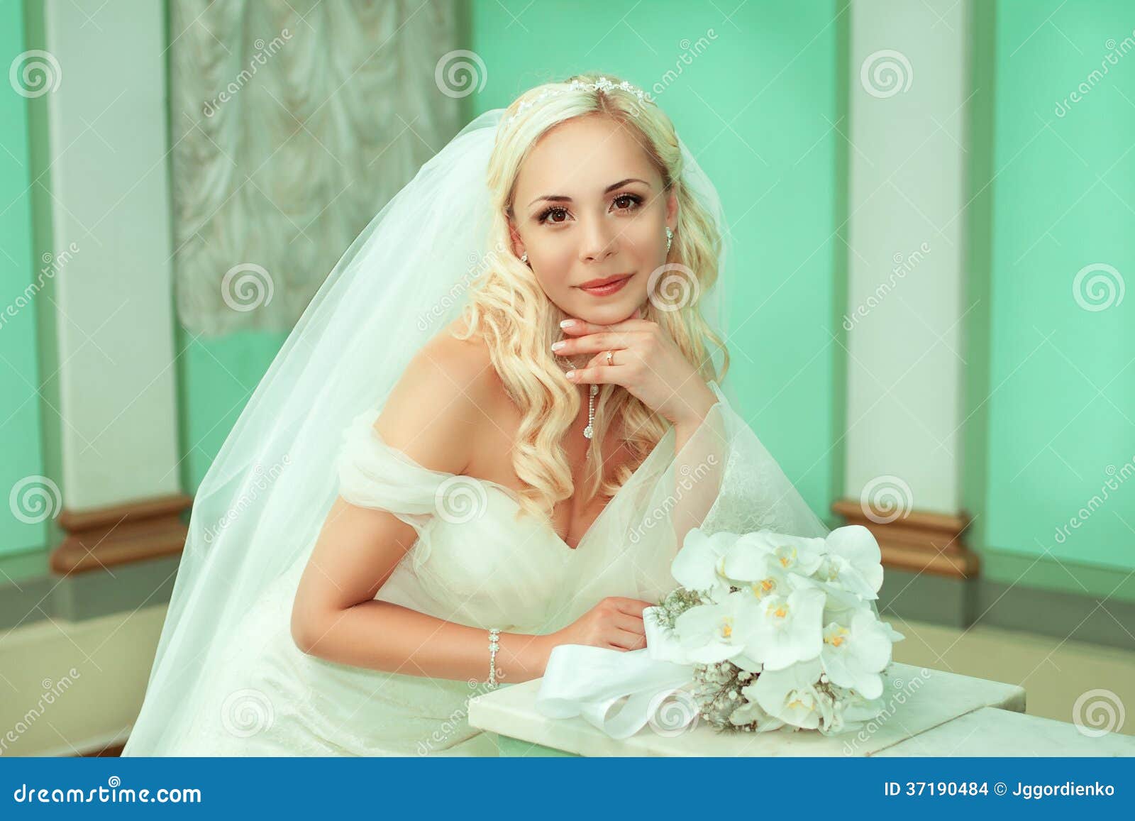 Portrait of pretty bride stock photo. Image of celebration - 37190484