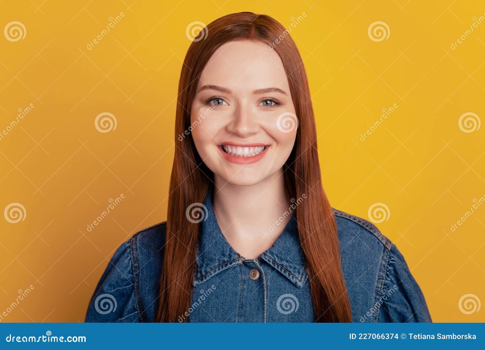 Portrait Of Pretty Cute Adorable Lady Look Camera Toothy Beaming Smile