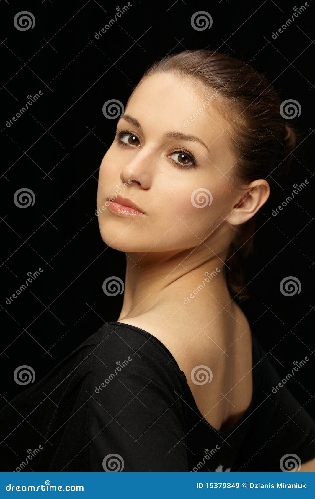 Portrait of pretty girl stock image. Image of brown, cosmetic - 15379849