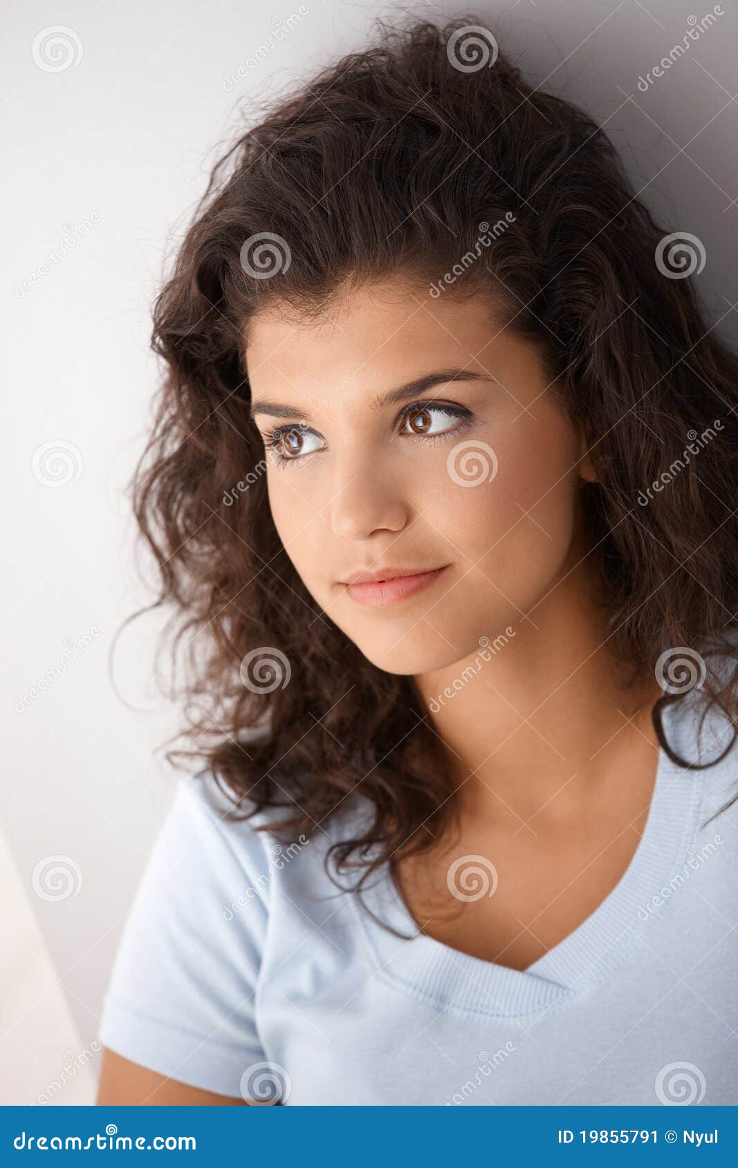 Portrait of pretty girl stock image. Image of away, cutout - 19855791