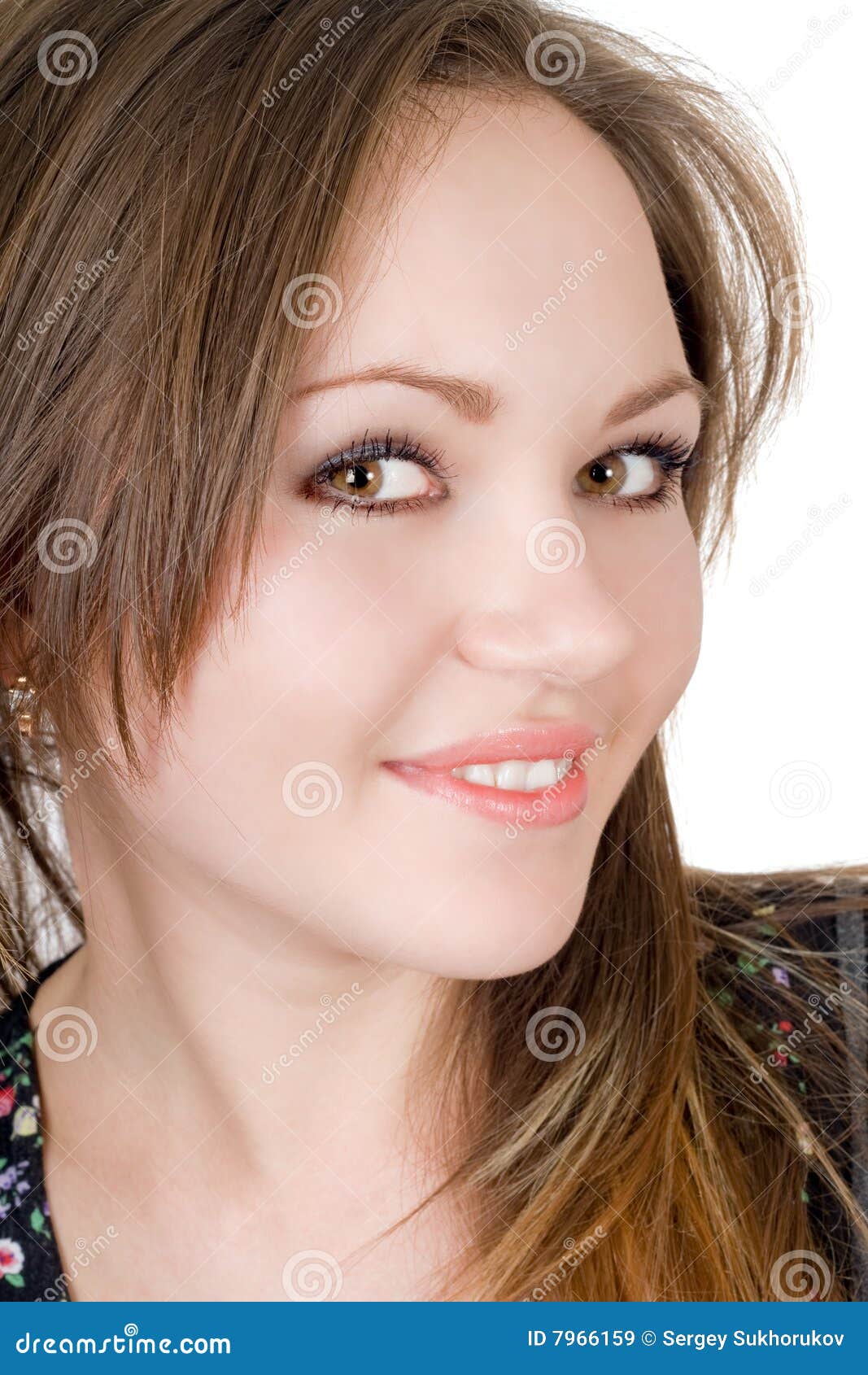 Portrait of the Pretty Girl Stock Image - Image of white, isolated: 7966159