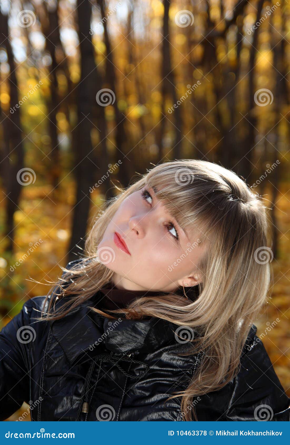 Portrait of Pretty Girl Looking Upward Stock Photo - Image of pretty ...